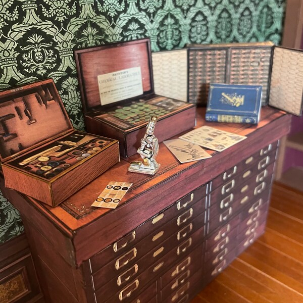 1:12 Miniature MICROSCOPE Kit – Printable Antique Science Steampunk ...