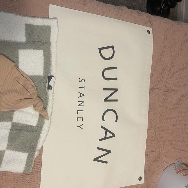 Personalized Canvas Sign Canvas Flag Last Name Sign Custom Family Name ...