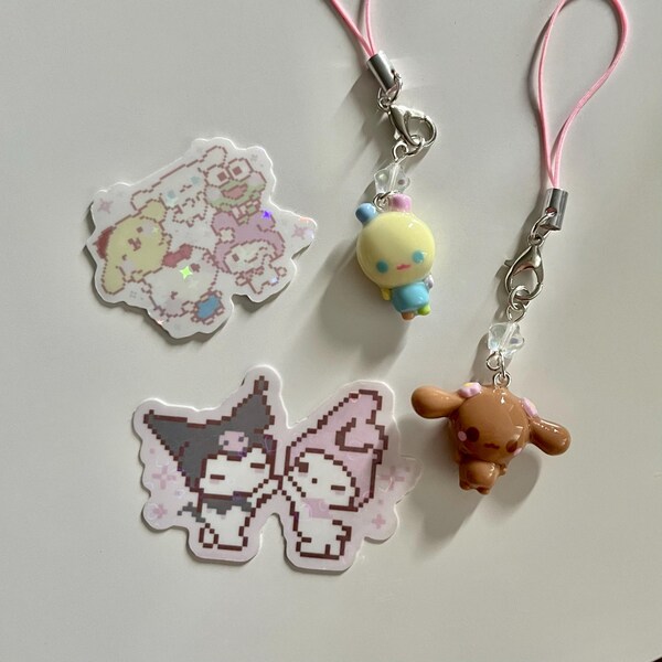 Chibi Kawaii Characters Phone Charms Handmade - Etsy