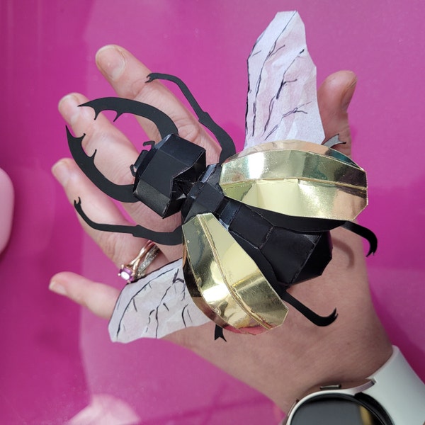 Stag Beetle Low Poly Insect Papercraft Fly Lowpoly PDF Template ...