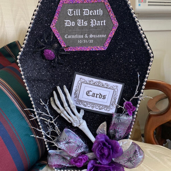 Coffin Card Box,coffin Ring,coffin Ring Box,purple Halloween Wedding ...