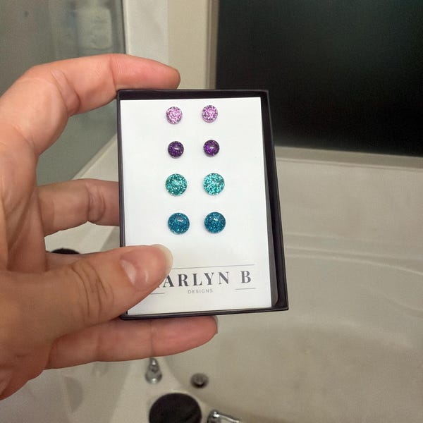 Build Your Own Four Pair Stud Earring Set - Colorful Dot Earrings ...
