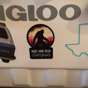 Bigfoot Sticker , Hide and Seek Champion Funny Decal, Waterproof Vinyl ...