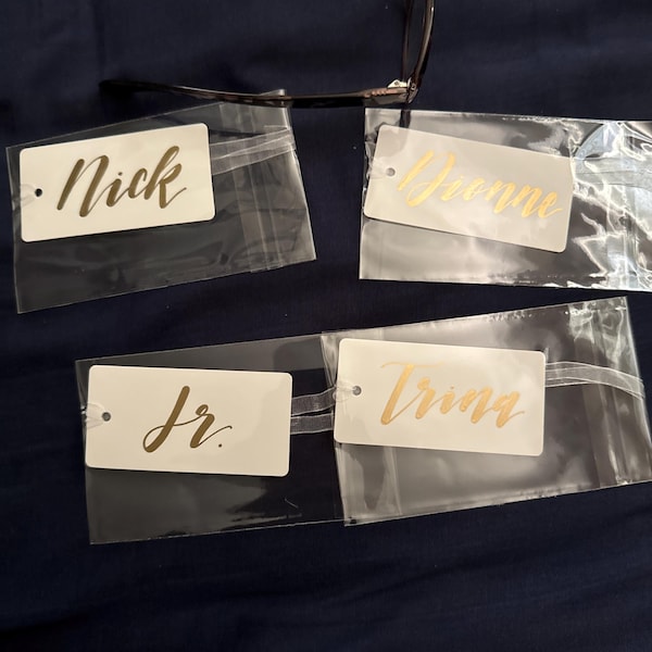 Acrylic Stocking Tags Acrylic Name Tags, 3.5x2 Inches, Bridesmaid Name ...