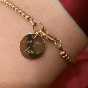 Add a Disc, Custom Engraved Disc, Handwriting Charm, Personalized Gold ...