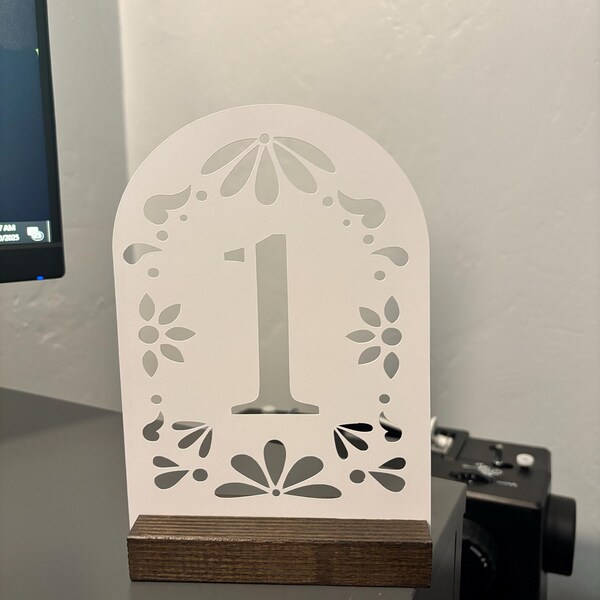 White Papel Picado Table Numbers Topper/ Mexican Aesthetic Table ...