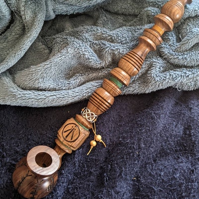 Druid Ogham Tobacco Pipe / Churchwarden Extra Longstem / Celtic ...