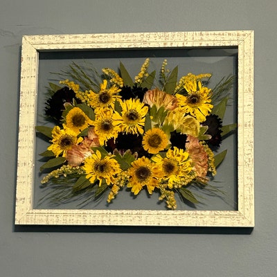 11x14 Custom Floral Shadow Box Wedding Flower Shadow Box Funeral ...