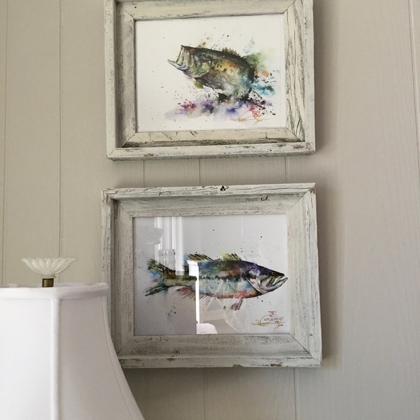LARGEMOUTH BASS Watercolor Fish Print by Dean Crouser - Etsy