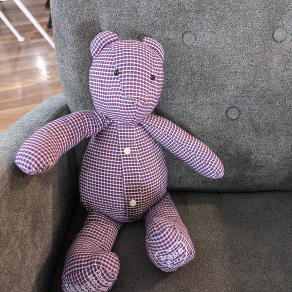 Memory Bear/shirt Bear/keepsake Bear/memorial Bear/memory Stuffed ...