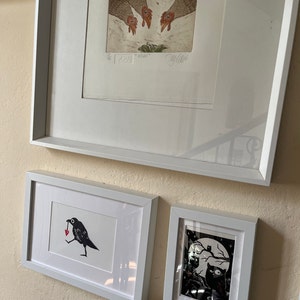 Crow and Pizza Block Print-linocut - Etsy