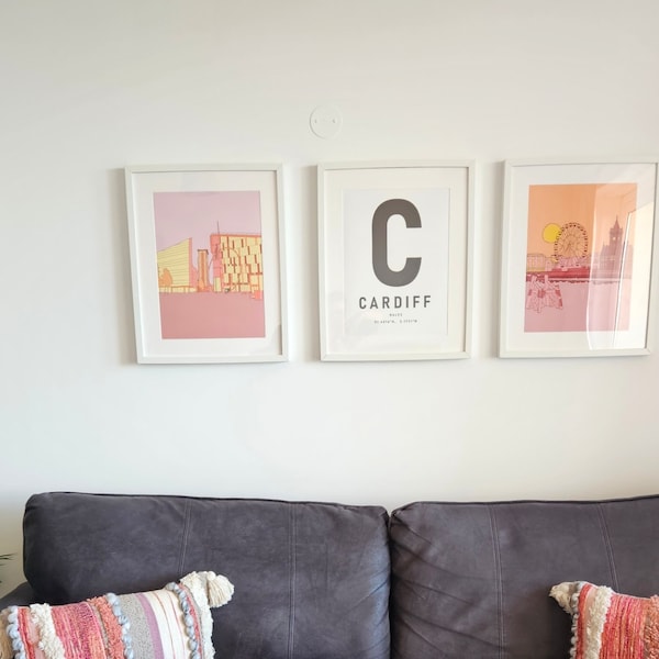 Cardiff Print Cardiff Bay Bright Wall Art Cardiff City Roath Wales ...