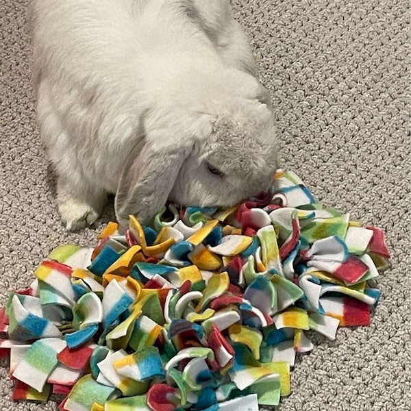 Bunny Rabbit Snuffle Mat: Foraging Enrichment Toy - Etsy
