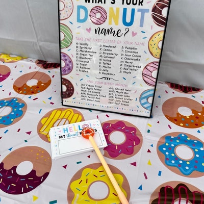 Donut Name Sign Printable, Whats Your Donut Name Game, Girl Donut ...