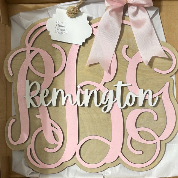 Baby Girl Hospital Birth Stat Sign | Hospital Door Hanger | Newborn ...