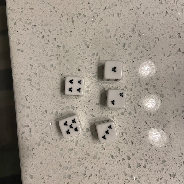 DICE! Mickey Mouse Ears - Set of 5 or 6 Dice | Perfect for Card Games ...