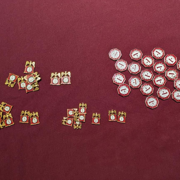 42x Vale of Eternity Metal Upgrade Tokens, Magic Stones, Double-sided ...