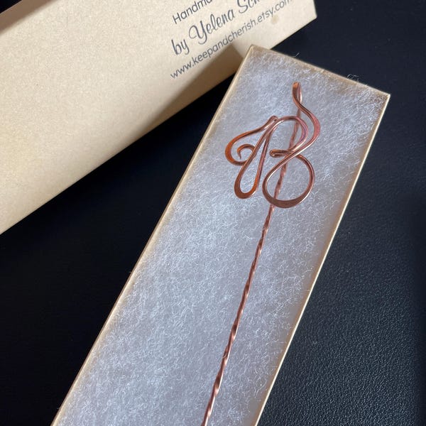Personalized Cursive Letter Shepherds Hook Bookmark, Monogram Handmade ...