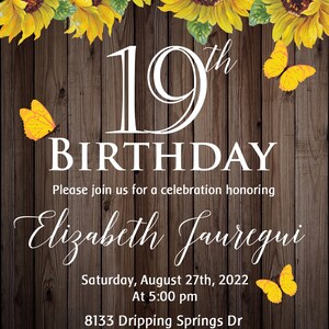 50th Birthday Invitation, Rustic Women Birthday Invitation, Any Age ...