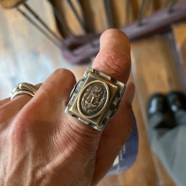 Sacred Shroud Ring, Mexican Biker Ring, Souvenir Ring, Face of Jesus ...