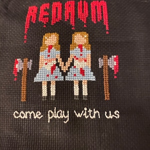 Redrum With Grady Twins Horror Cross Stitch Pattern Movie, Halloween ...