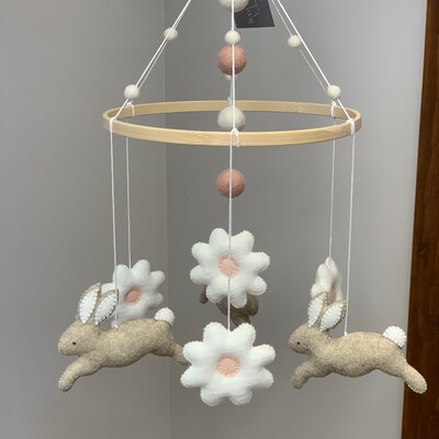 Baby Mobile/ Nursery Felt Mobile/felt Mobile/felt Rabbit/felt Bunny ...
