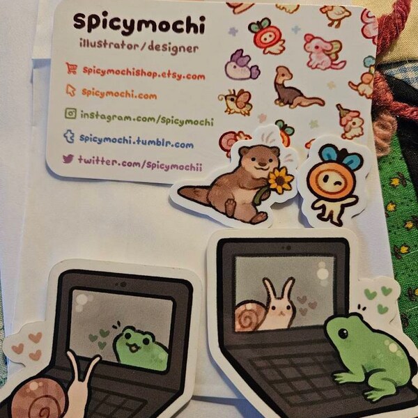 Date Night Clear Sticker Set of 2 / Snail and Frog Stickers / Cute ...