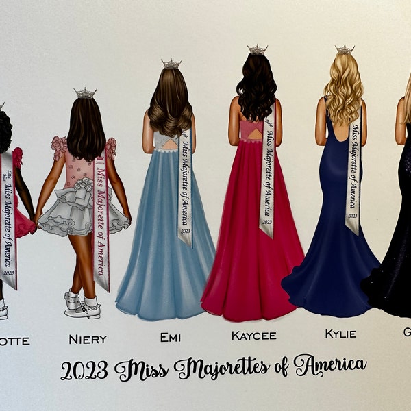 Personalized Pageant Sisters Portrait 5x7 | 8x10 Pageant Keepsake ...