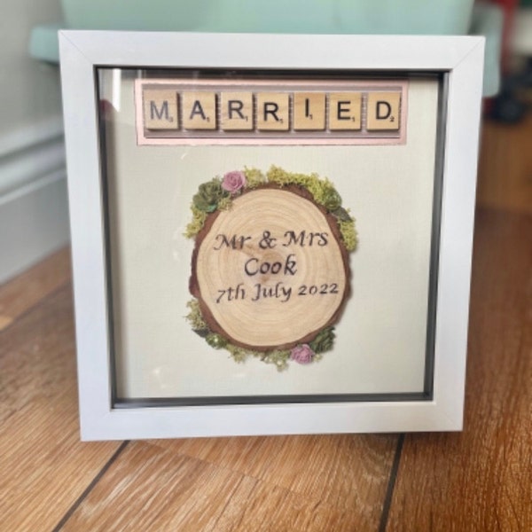 New Baby Girl/baby Boy Frame, Personalised Baby Box Frame, Rustic Frame ...