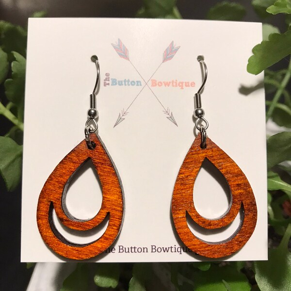 10 Pieces - DIY Unfinished Laser Cut Natural Wood Earrings Blanks ...