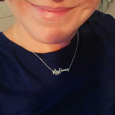 Custom CURSIVE Name Necklace Model2 Handwriting Personalised Necklace ...