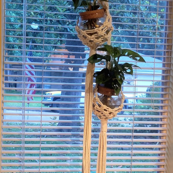 PDF Pattern Macrame Double Pod Planter, Macrame Plant Hanger Tutorial ...