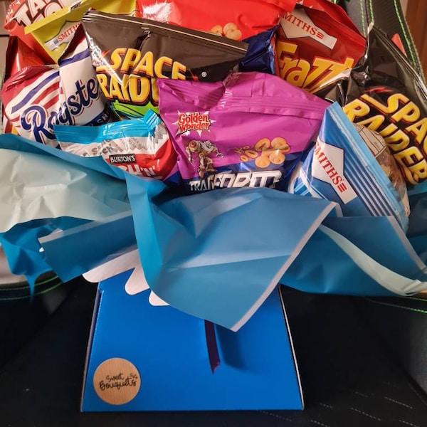 Retro Mixed Crisp Bouquet, Crisp Hamper, Cool Retro Gifts, Gifts for ...