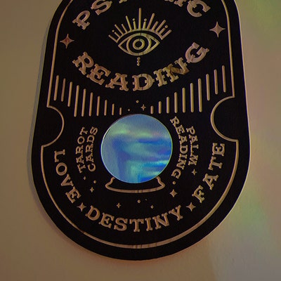 Psychic Reading Wood Sign With Mirror Wall Hanging - Etsy