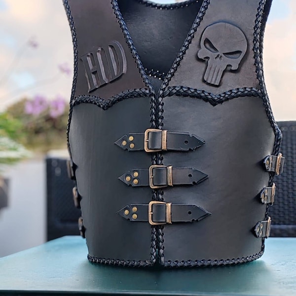 Immortal Handmade Leather Skull Vest - Leather Motorcycle Vest ...