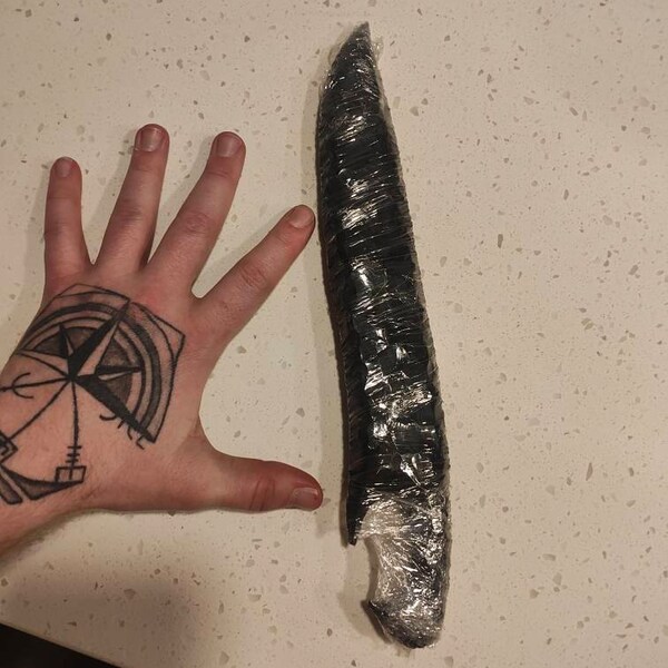 10"obsidian Blade With White Thread Knife,black Obsidian Athame,crystal ...