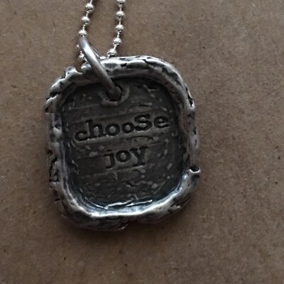 Choose Joy Charm and Necklace Inspirational Silver Jewelry - Etsy