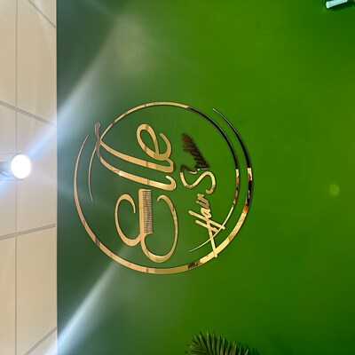 Round Backlit Acrylic Logo Sign Business Acrylic Logo Sign LED Business ...