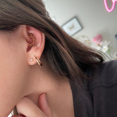 14G F136 Titanium Blue CZ Fat Floating Belly Ring Internally Threading ...