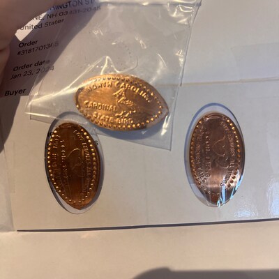 2 North Carolina Copper Elongated Pressed Pennies - Etsy