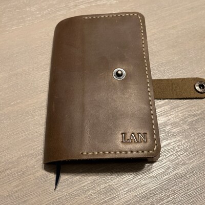 Small Leather Cover for A7 or A6 Size Notebook With Pen Holder ...