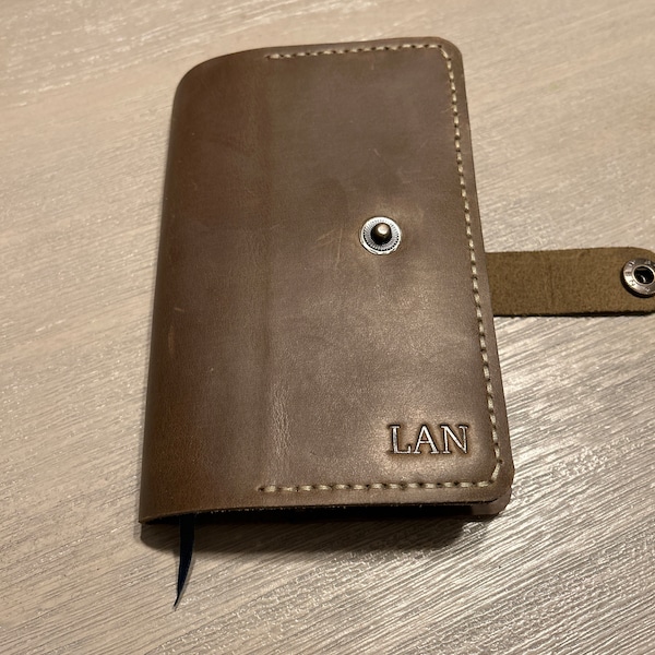 Small Leather Cover for A7 or A6 Size Notebook With Pen Holder ...