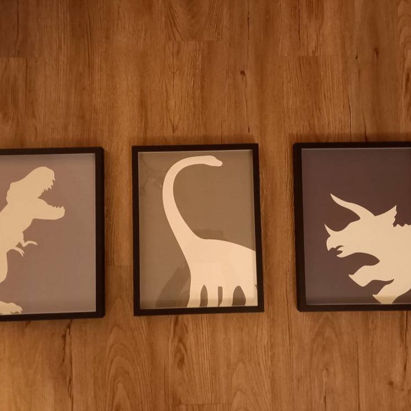 Dinosaur Prints, Dinosaur Wall Art, Set of 3 Printable, Dinosaur ...
