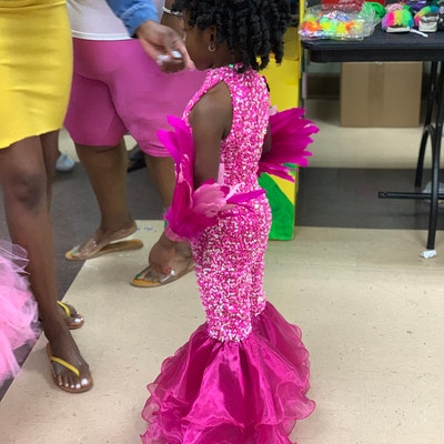 Bubble Pink Interview Jumpsuit Pageant Neon Pink Outfit Girls Satin ...