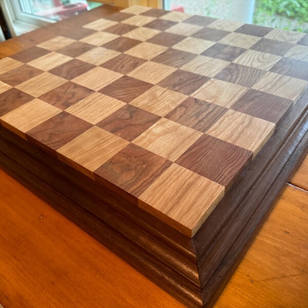 Raised Peruvian Walnut and Maple Chess Board W/ Walnut Border - Etsy