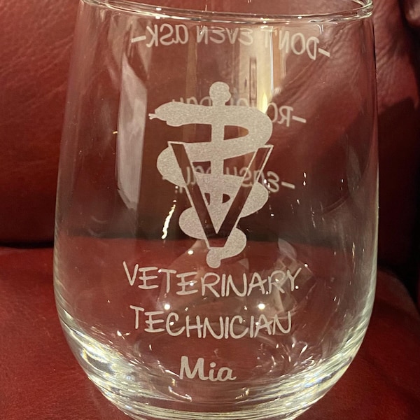 Veterinary Technician Vet Tech Veterinarian Glass FREE Personalization ...