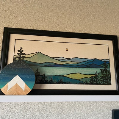 Geometric Wood Sign Wooden Wall Art Wood Mosaic Wall Art - Etsy