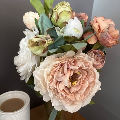 Dark Burgundy Peonies Real Touch PU Flowers DIY Silk - Etsy