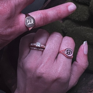 14k & 18k Gold 3D Engraved Signet Ring / Custom Design Signet Ring / 3D ...