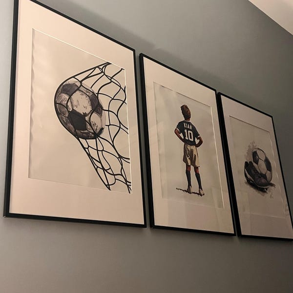 Personalized Football Wall Art, Soccer Prints, Custom Soccer Poster ...